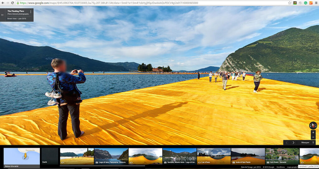 Christo : The Floating Piers sur Google Maps - Street View