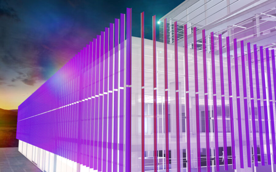 Art light au cœur de la ForteBank d'Astana, Kazakhstan