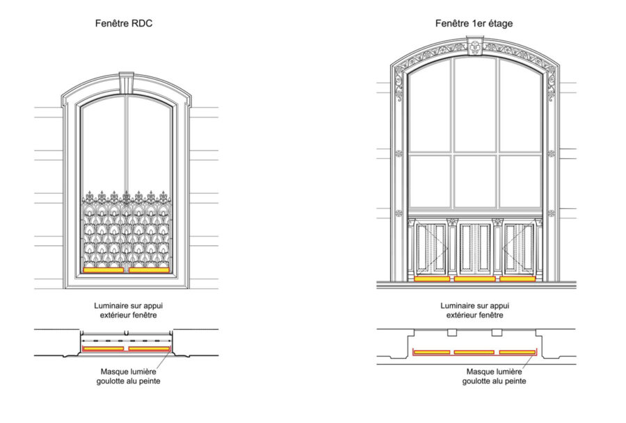 Cœur électroluminescent de l'ENSBA à Paris par LEA