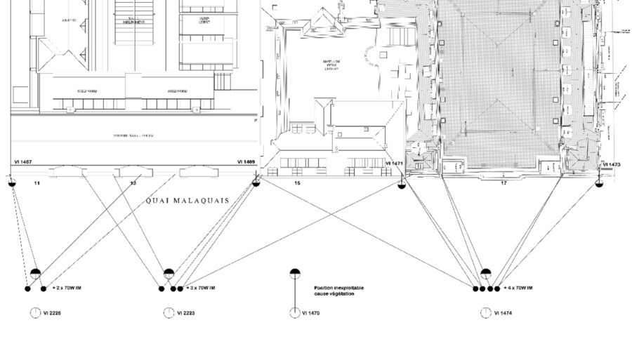 Cœur électroluminescent de l'ENSBA à Paris par LEA