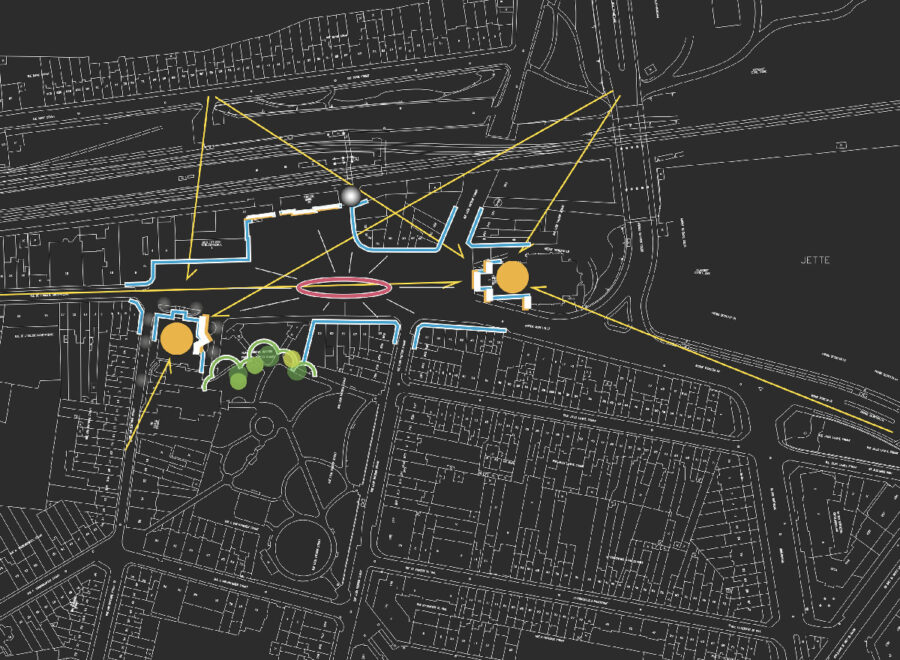 Bruxelles-Capitale à Jette : passage sous voie en couleur
