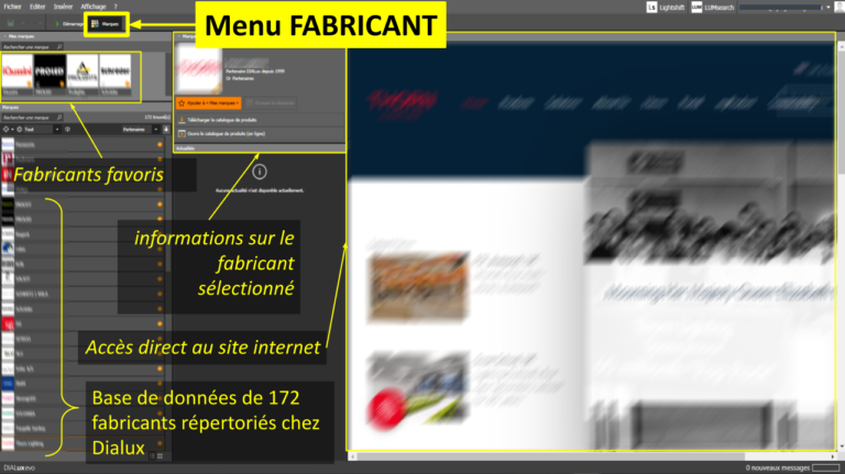 DIALux evo 11 : explications des principaux menus