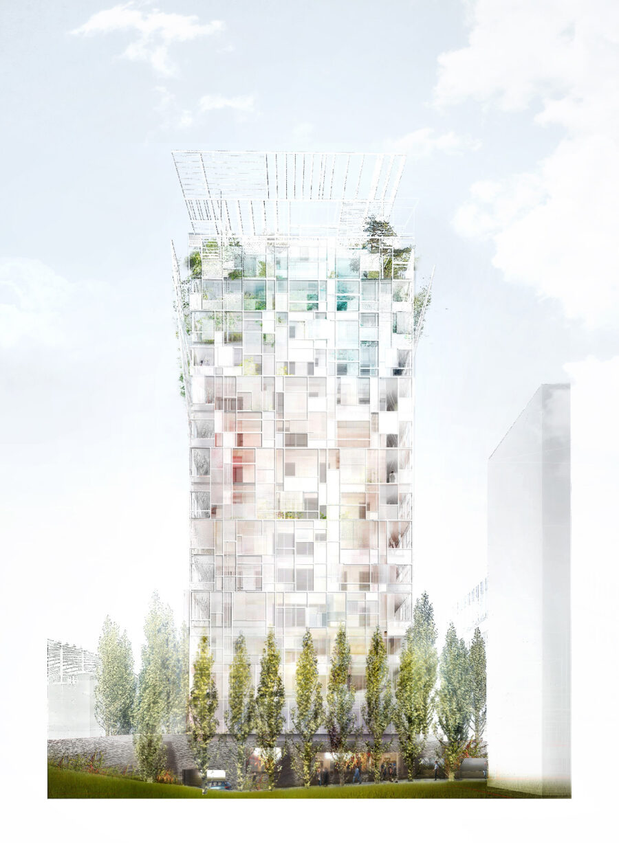 Résidence Ycone de Jean Nouvel à Lyon Confluence, lumière et éclairage