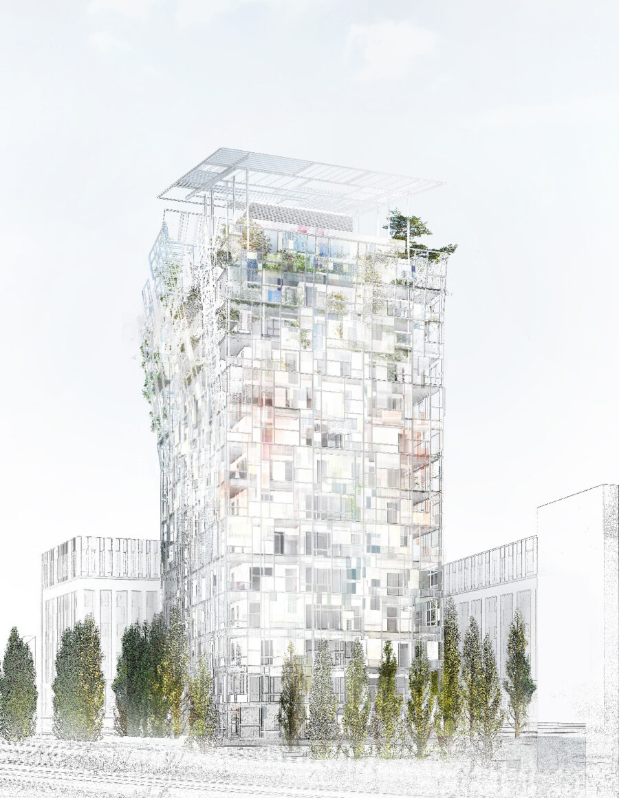 Résidence Ycone de Jean Nouvel à Lyon Confluence, lumière et éclairage