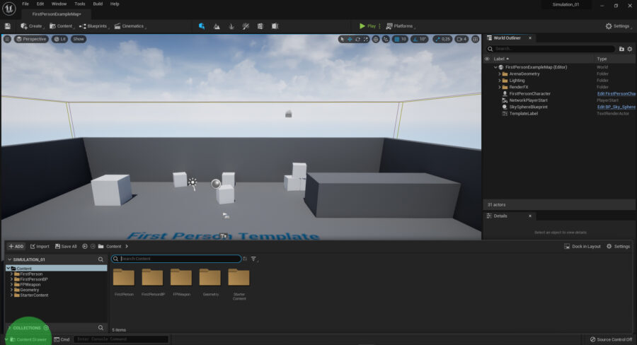 Unreal Engine 5, simulation en éclairage intérieur - Tutorial