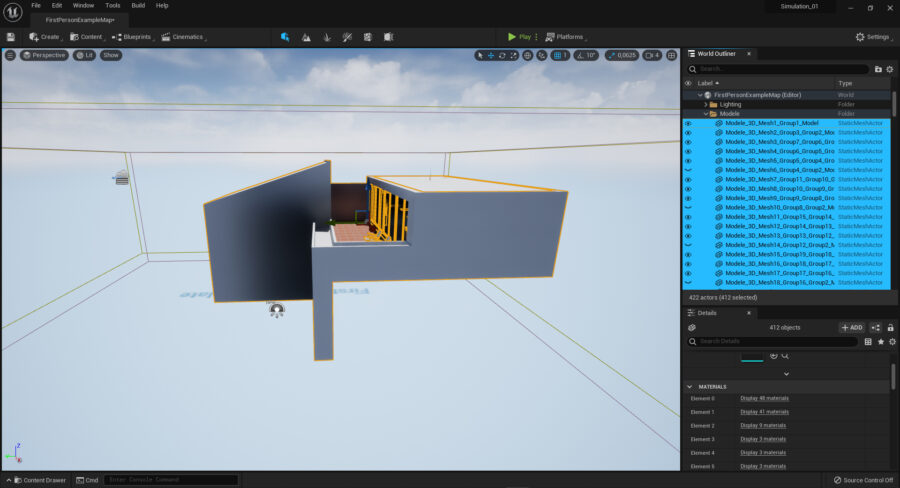 Unreal Engine 5, simulation en éclairage intérieur - Tutorial