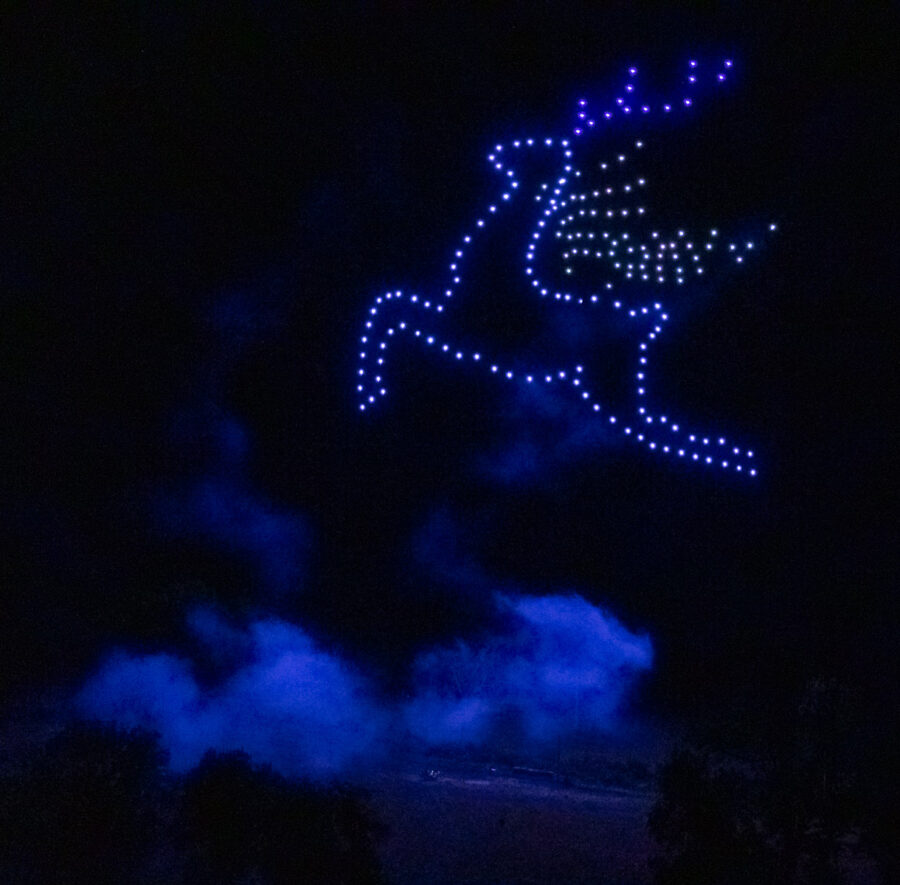 Premier spectacle de drones de la Fête des Lumières Lyon 2025