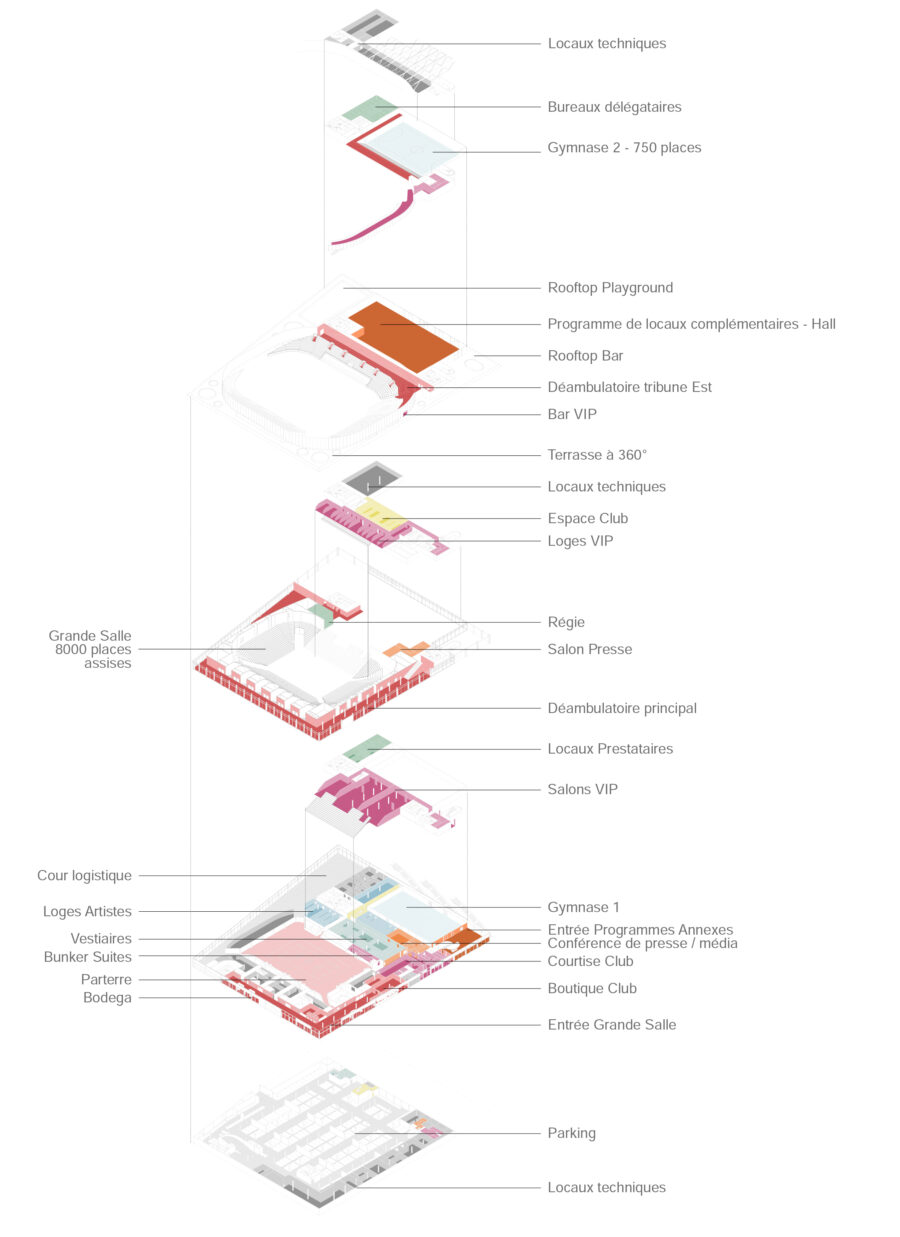 Adidas Arena, luminaires intérieurs extérieurs de Paris 2024
