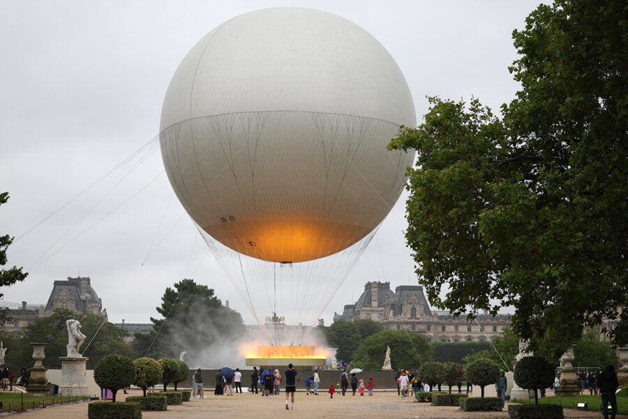 Vasque olympique montgolfière de Paris 2024 en éclairage LED
