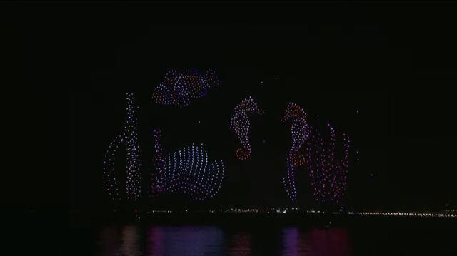 2025 drones lumineux, spectacle de drones, record d'Europe à Nice
